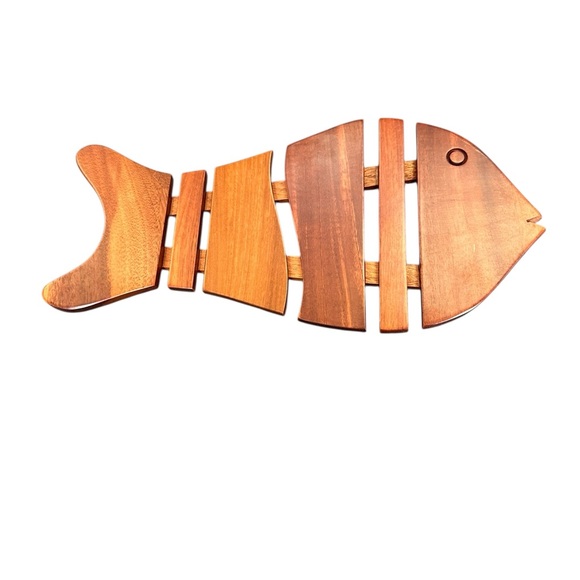 Vintage | Dining | Vintage Mcm Teak Wood Fish Skeleton Trivet 2 | Poshmark
